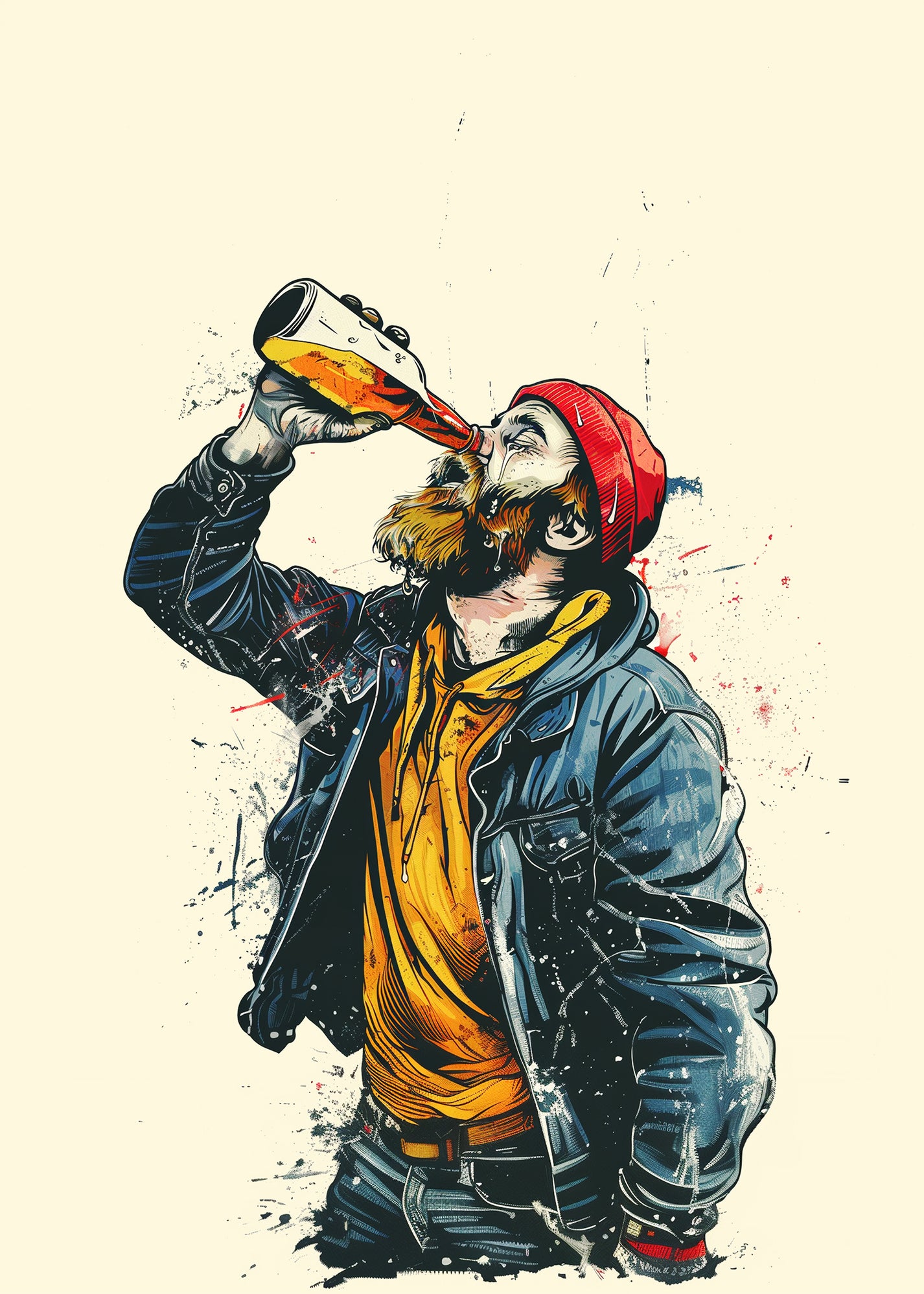 - More beer more hard #2 - "Snorting Beer Poster" – E.minerr Generated